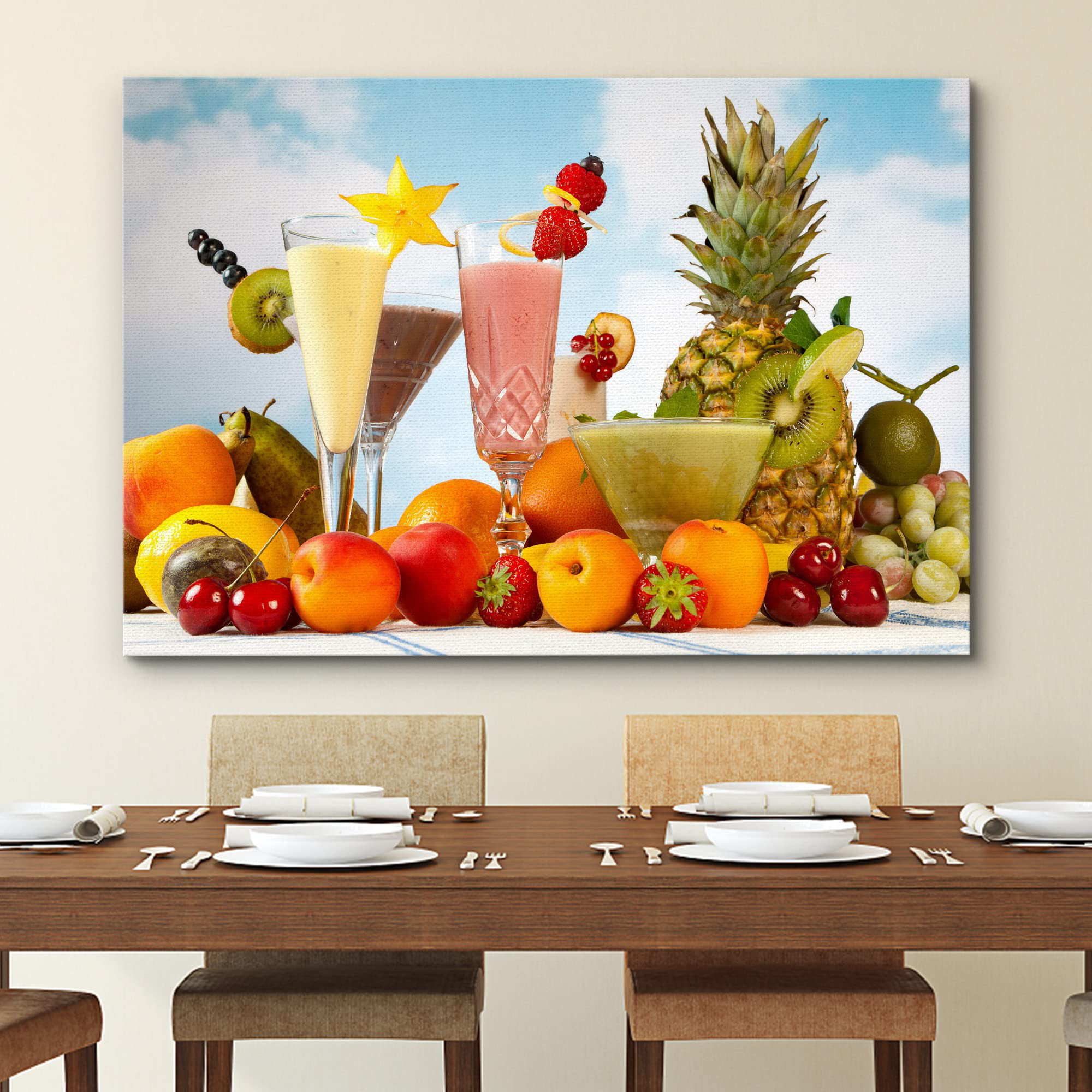 IDEA4WALL Kitchen Food Tropical Fruit Smoothies With Strawberry ...
