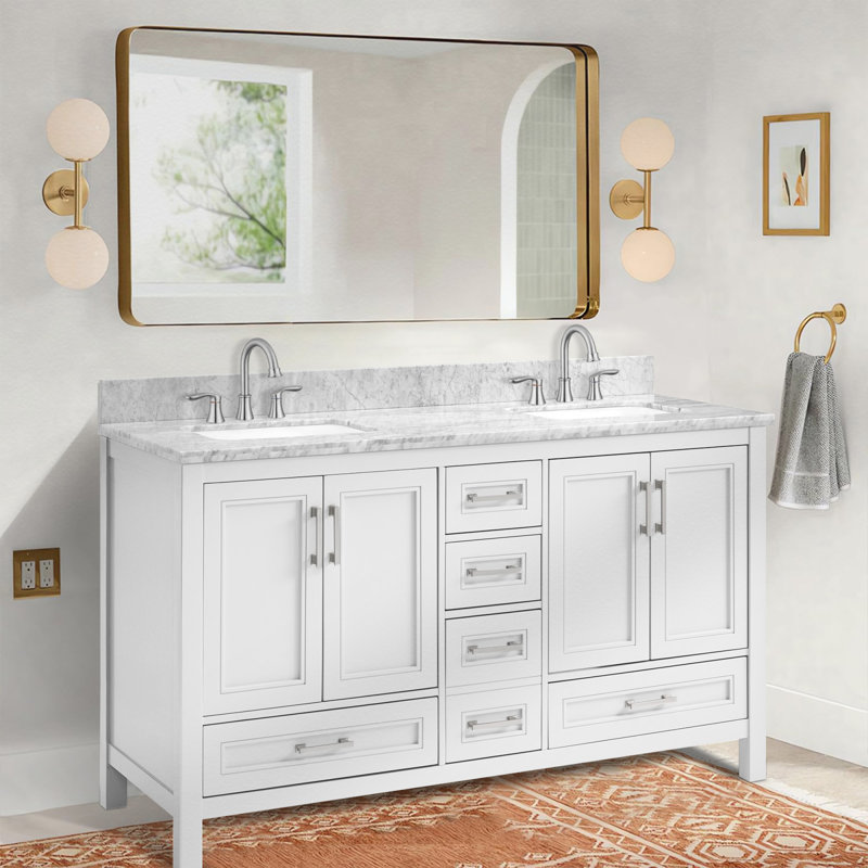 Red Barrel Studio® Raiha 60'' Single Bathroom Vanity with Carrara ...