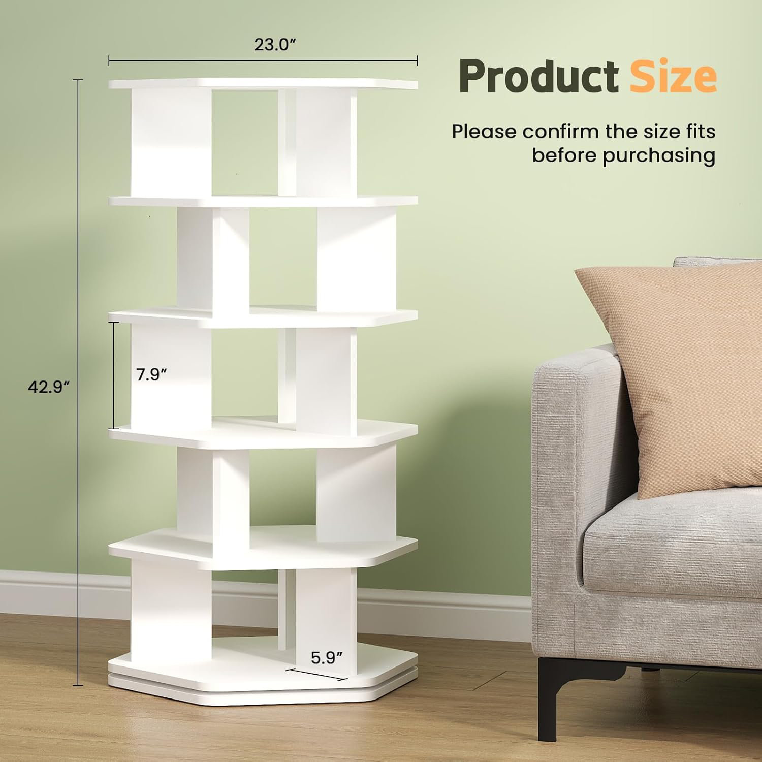 Hokku Designs 5-Tier Rotating Shoe Rack Tower With 360° Spinning Design ...