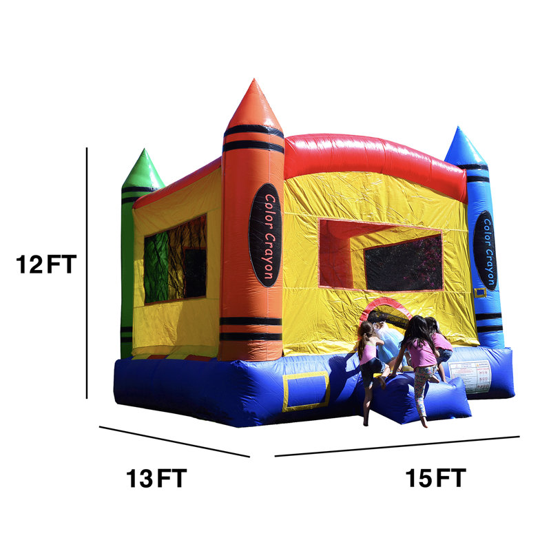 JumpOrange Crayon Commercial Grade Inflatable Bounce House with Blower ...
