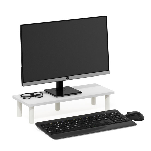 Latitude Run® Higgin Monitor Riser Stand, White/White | Wayfair