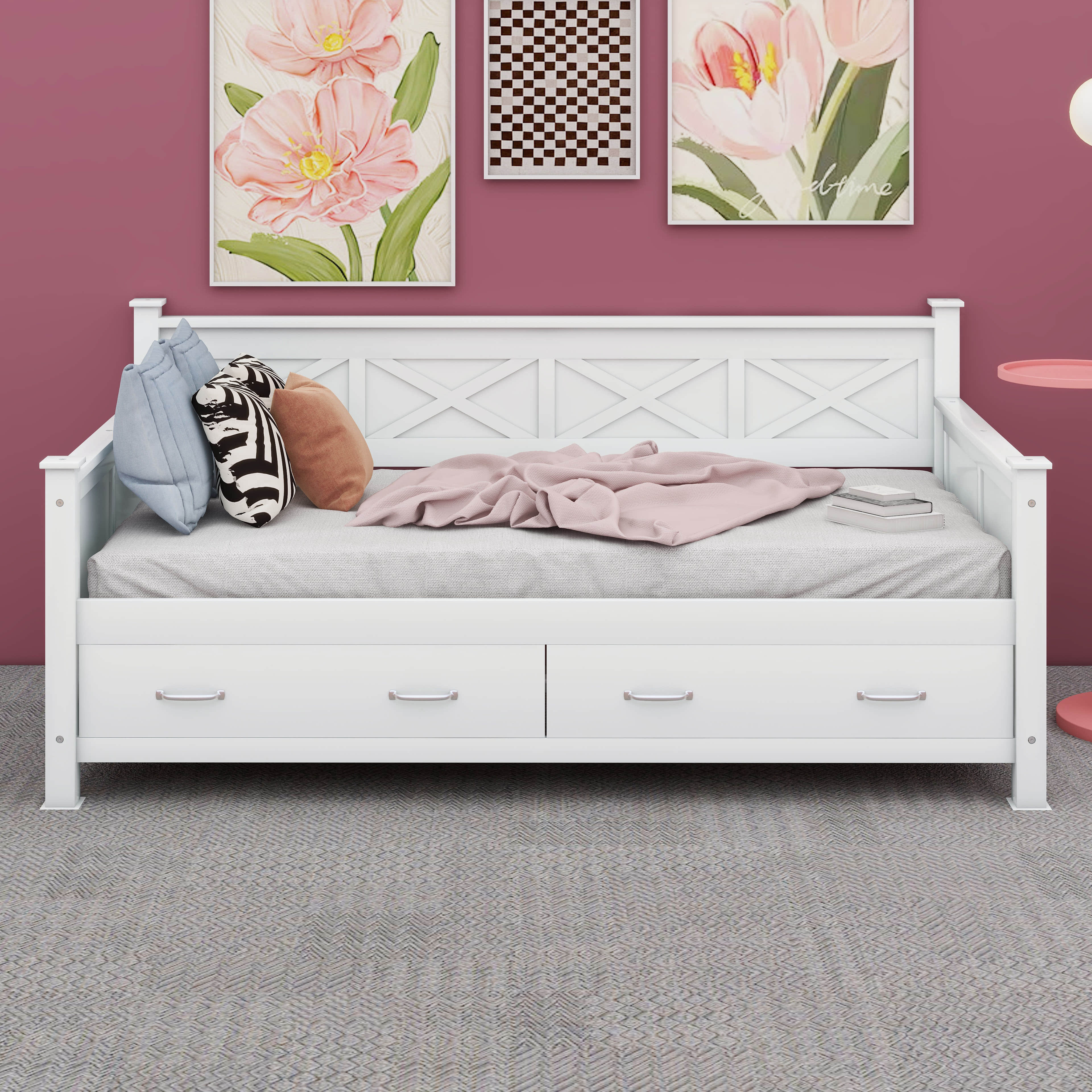 Gracie Oaks Lit à panneau avec rangement Brilee - Wayfair Canada