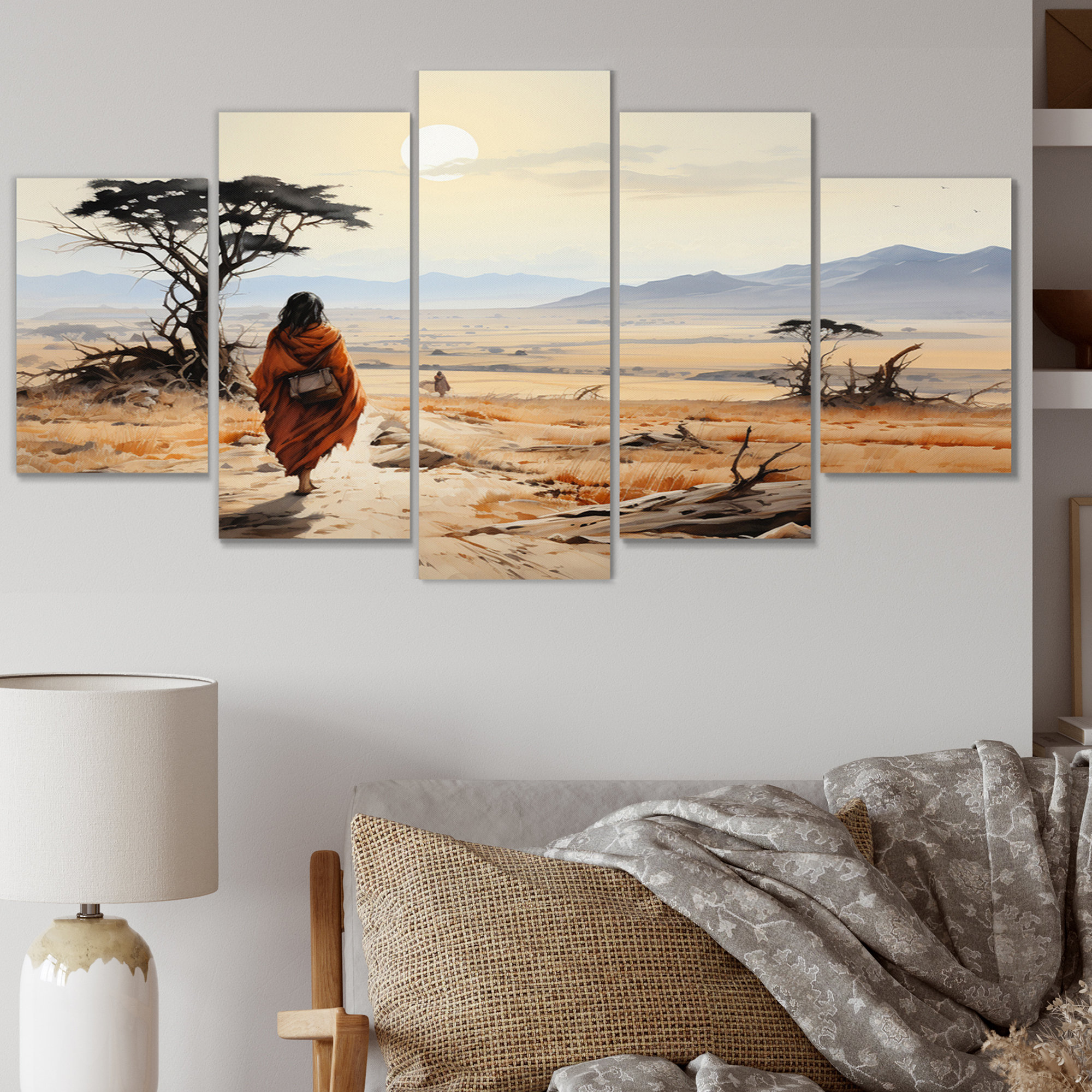Design Art African Nomadic Wanderer II - African Metal Art Print Set ...
