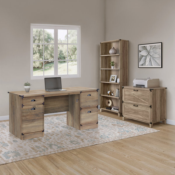 Laurel Foundry Modern Farmhouse Coble 3 Piece Farmhouse Wood Executive ...