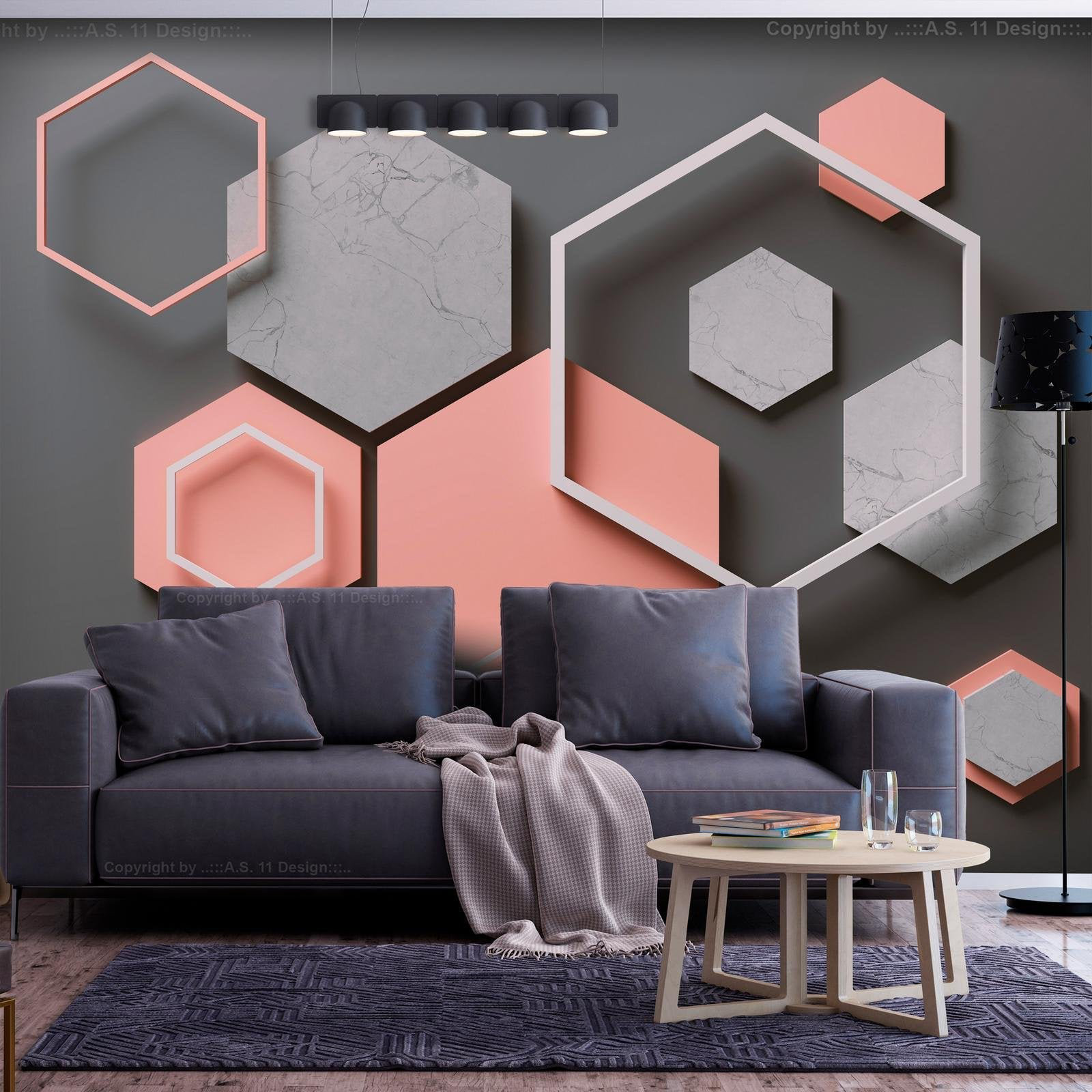 Corrigan Studio Kalasky Hexagon Plan Wall Mural | Wayfair