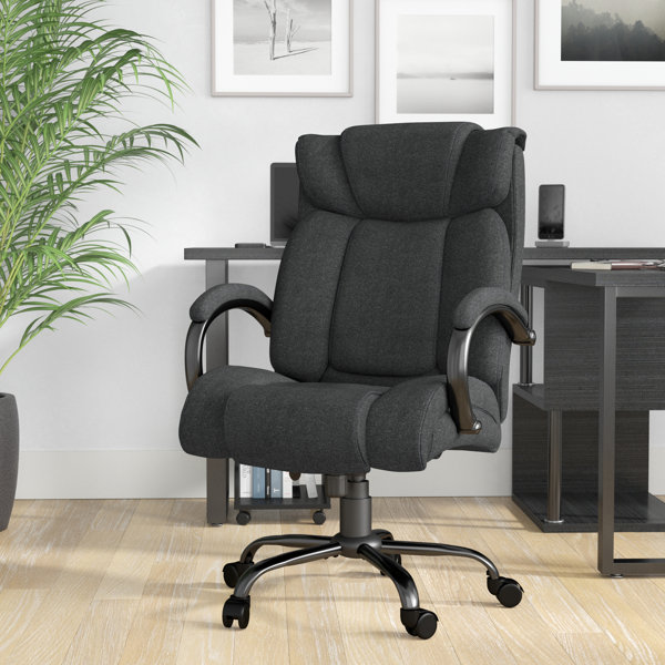 Inbox Zero Zelda Linen Executive Chair with Headrest & Reviews | Wayfair