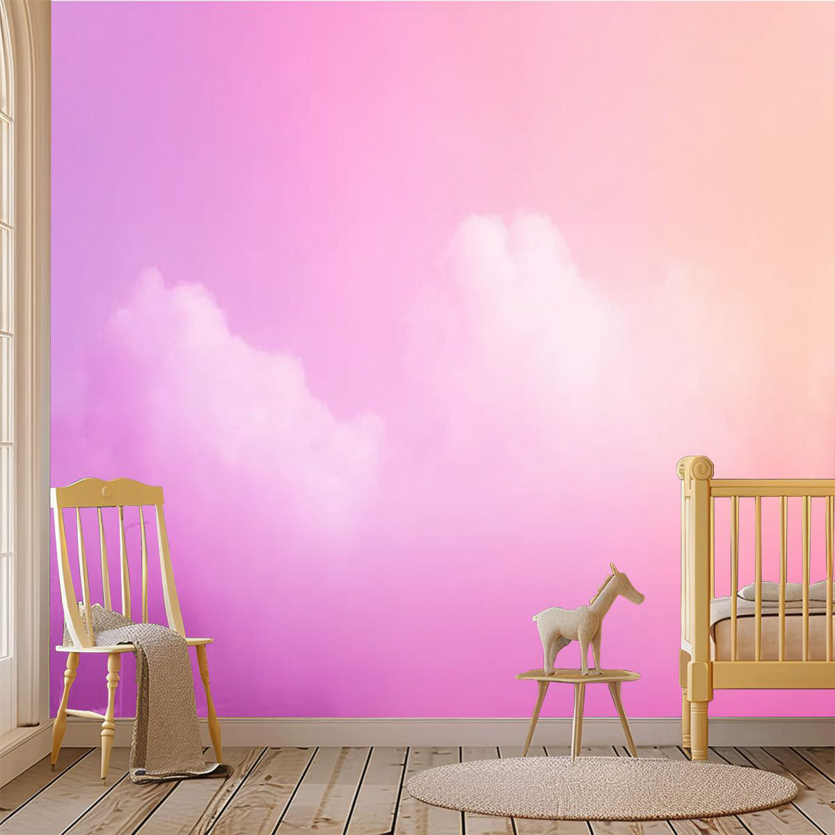 Ivy Bronx Peel and Stick Wallpaper Wall Mural Sweet cloud Wall Art Self ...
