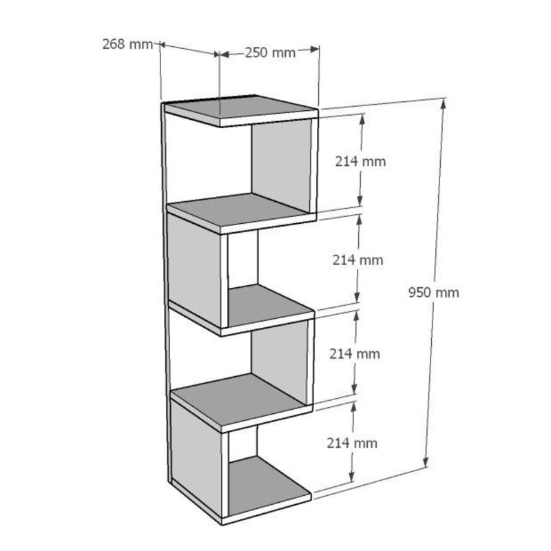 East Urban Home 37.4" H x 9.8" W Geomrtric Bookcase - Wayfair Canada