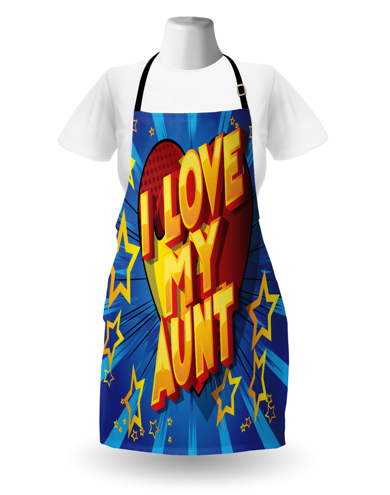 East Urban Home I Love My Aunt Apron Unisex Vibrant Comic Style Adult ...