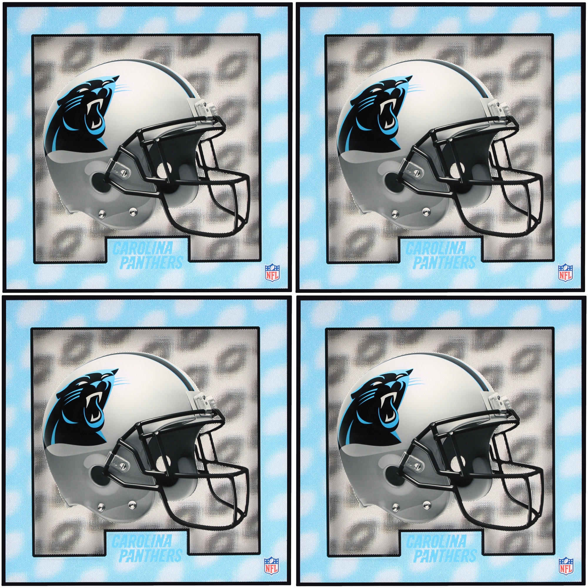 Tridelix Carolina Panthers Helmet Holographic Effect Coaster | Wayfair