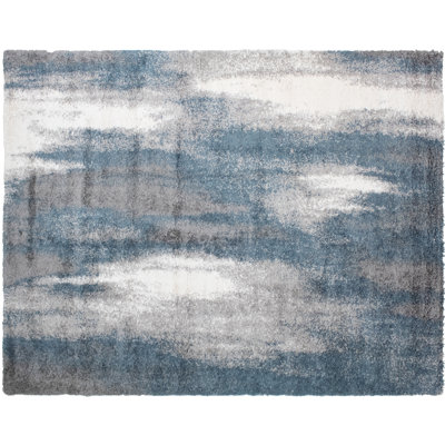 17 Stories Shag Baxter Blue/Grey Rug & Reviews | Wayfair