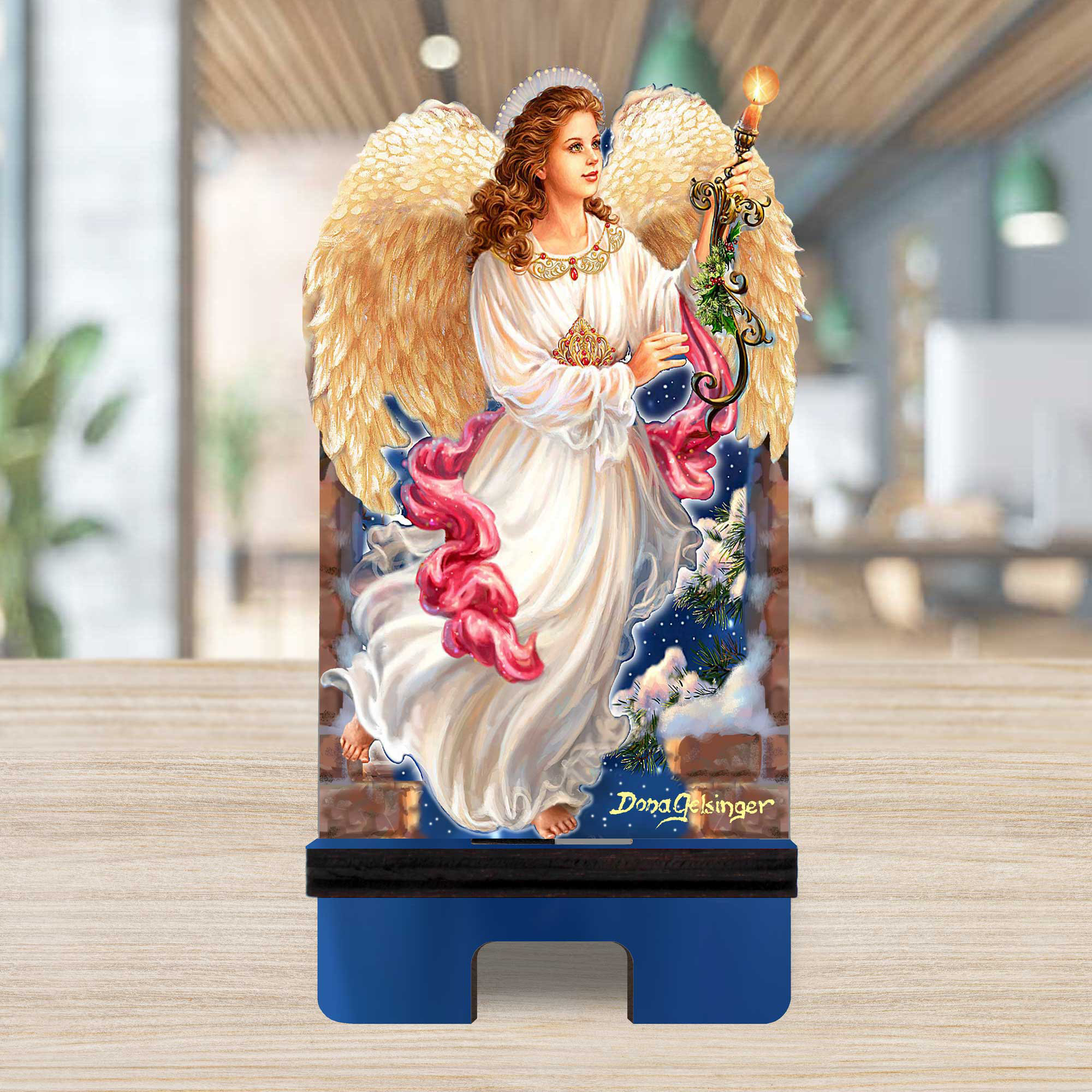 Designocracy Orange/Brown/White Desktop Mount | Wayfair