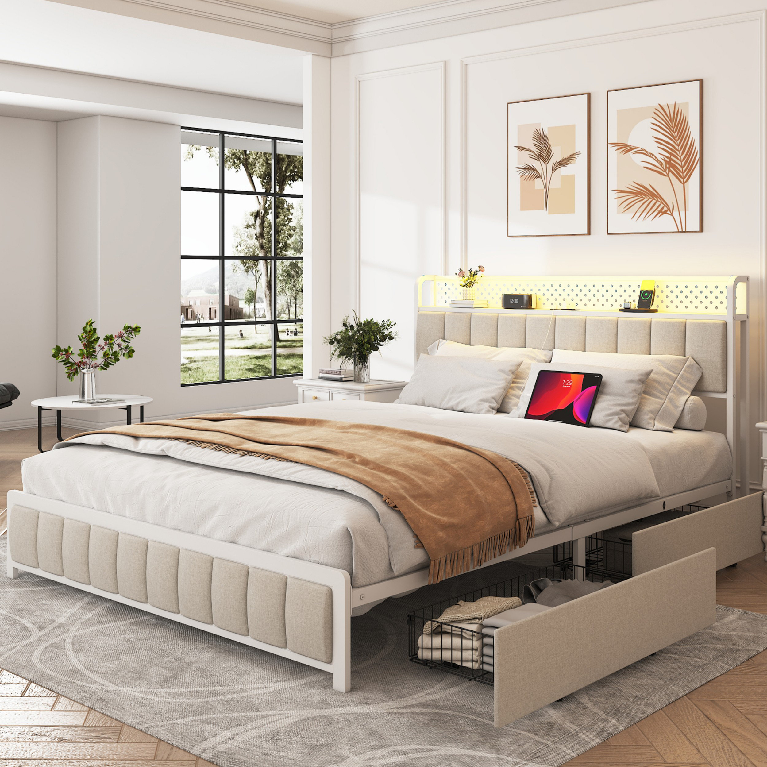 Wrought Studio™ Platform bed with 4 drawers | Wayfair
