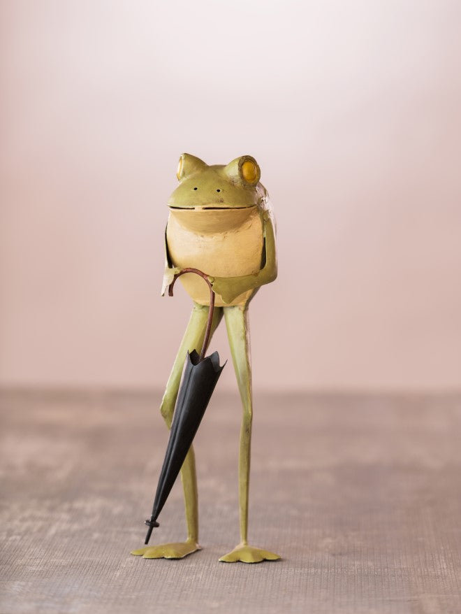 Trinx Frog Holding Umbrella - Rustic-Farmhouse-Vintage-Style Decor, 15 ...