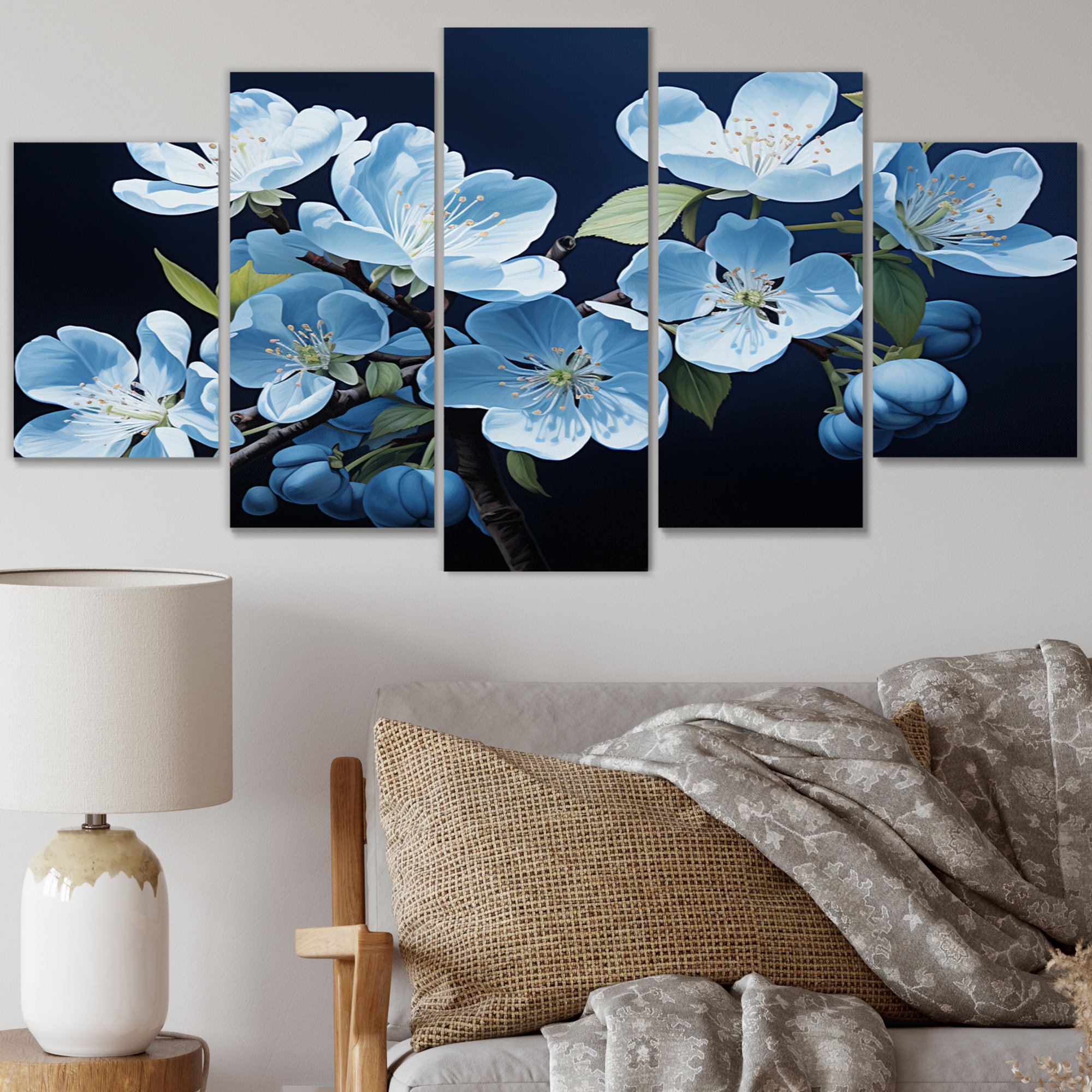 DesignArt Apple Blossom Monochromatic Elegance V - Apple Blossom Metal ...