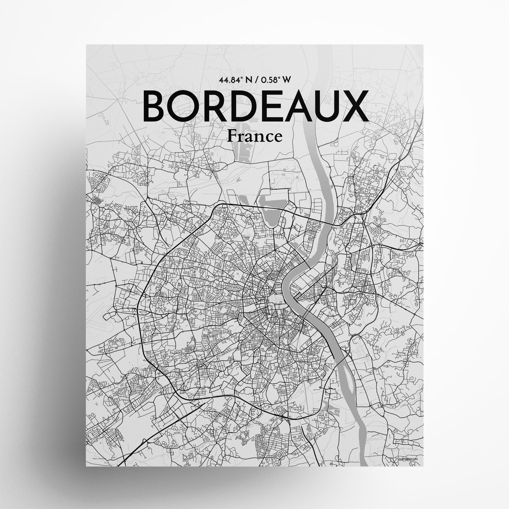 17 Stories Bordeaux France City Map - Unframed Graphic Art Set | Wayfair