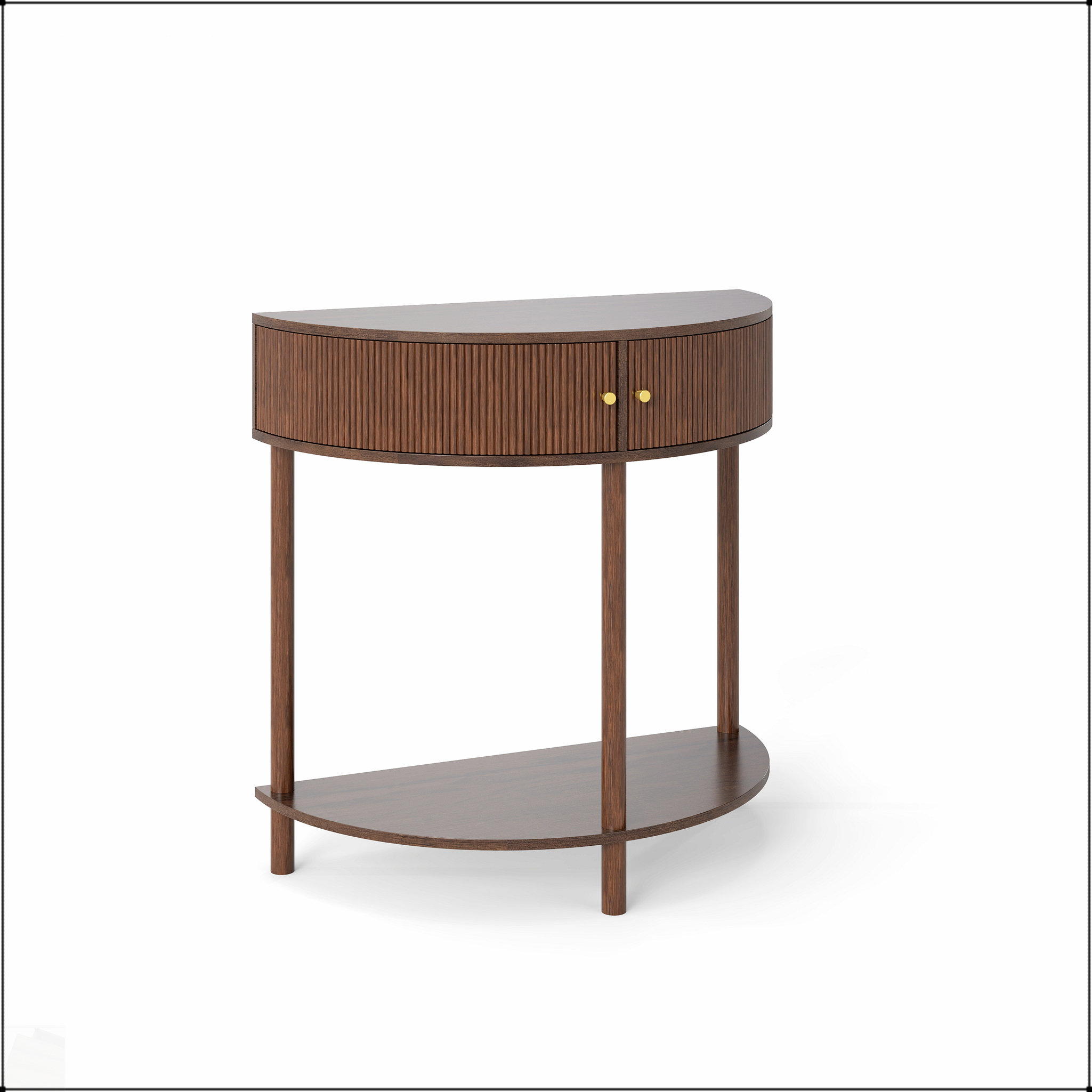 Mercer41 Artisan-Crafted Wave-Pattern Demi-Lune Console Table With ...