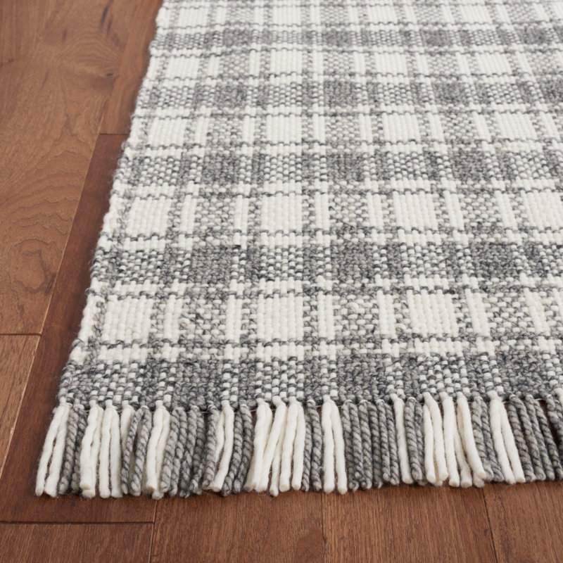 Gracie Oaks Jacques Handwoven Wool Gray/Beige Area Rug | Wayfair