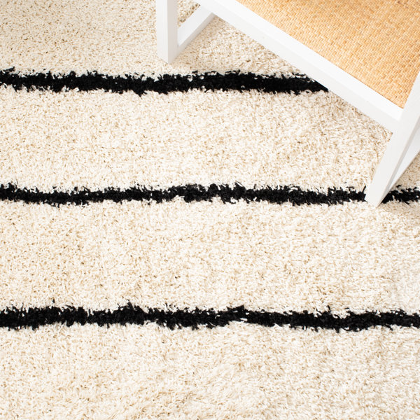 Wade Logan® Chandless Striped Ivory/Black Area Rug & Reviews | Wayfair