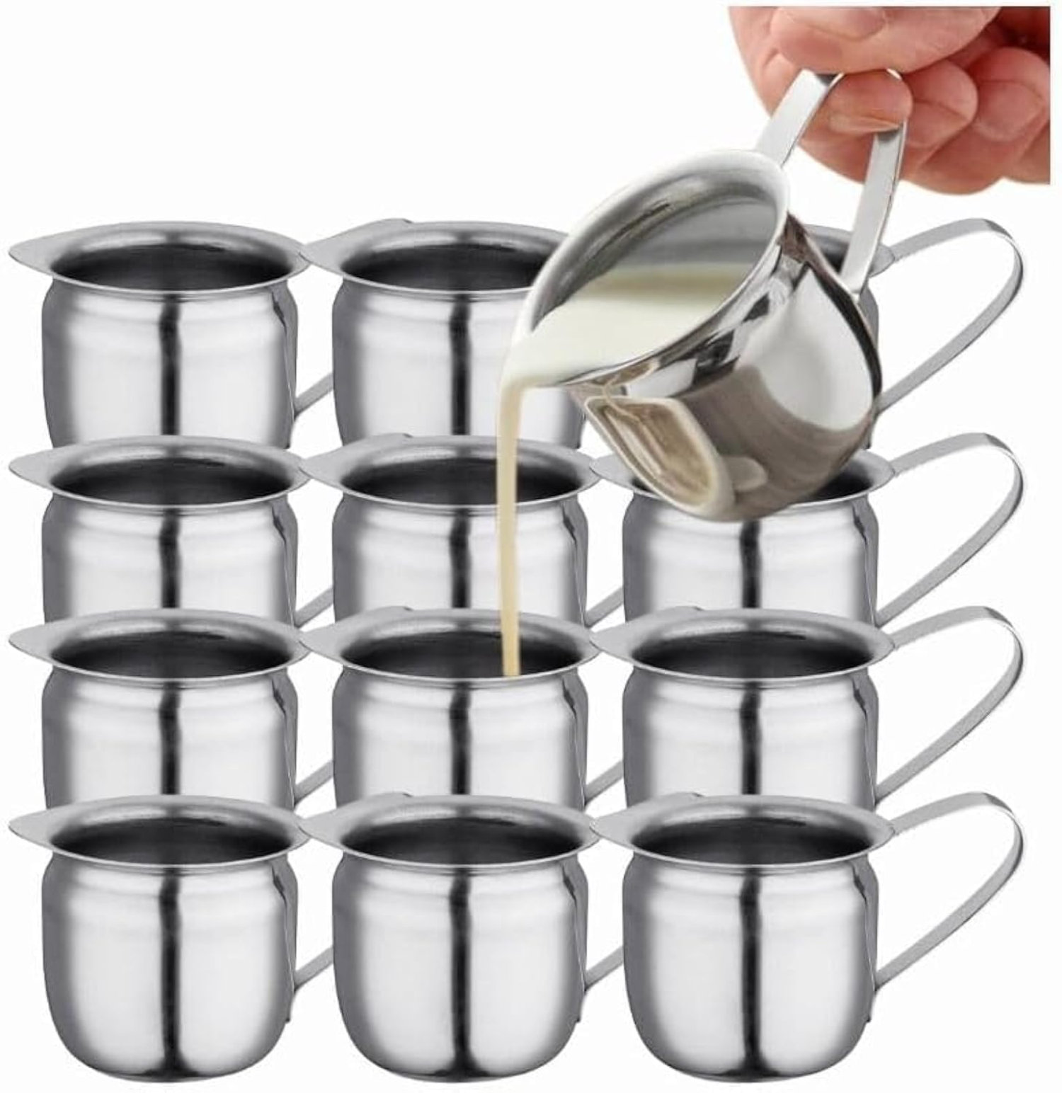 One Allium Way® Set Of 12-3Oz - Stainless Steel Creamer Pitchers ...