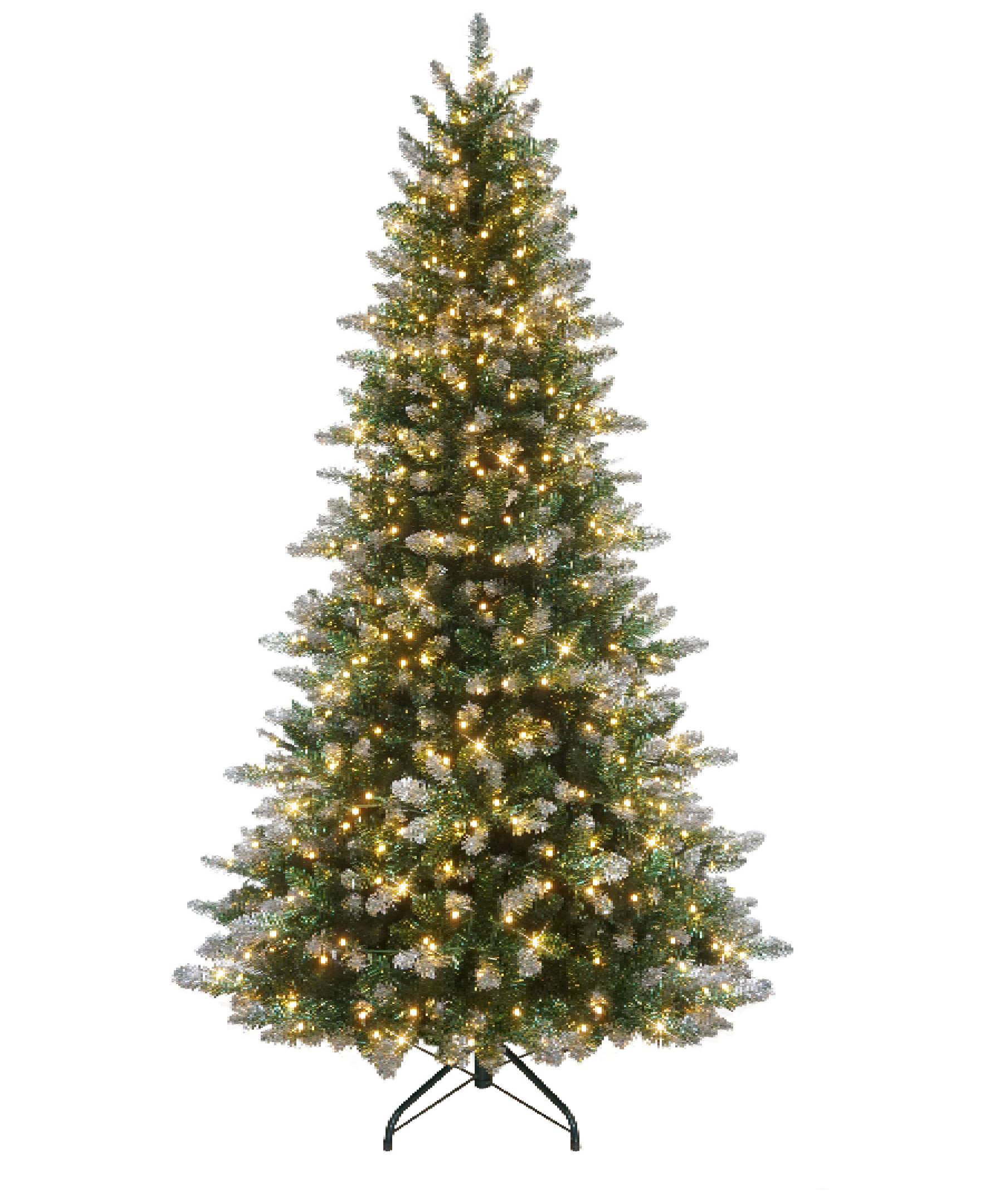 The Holiday Aisle® 7.5ft Pre-lit Glistening Acadia Spruce,1709 Branch ...