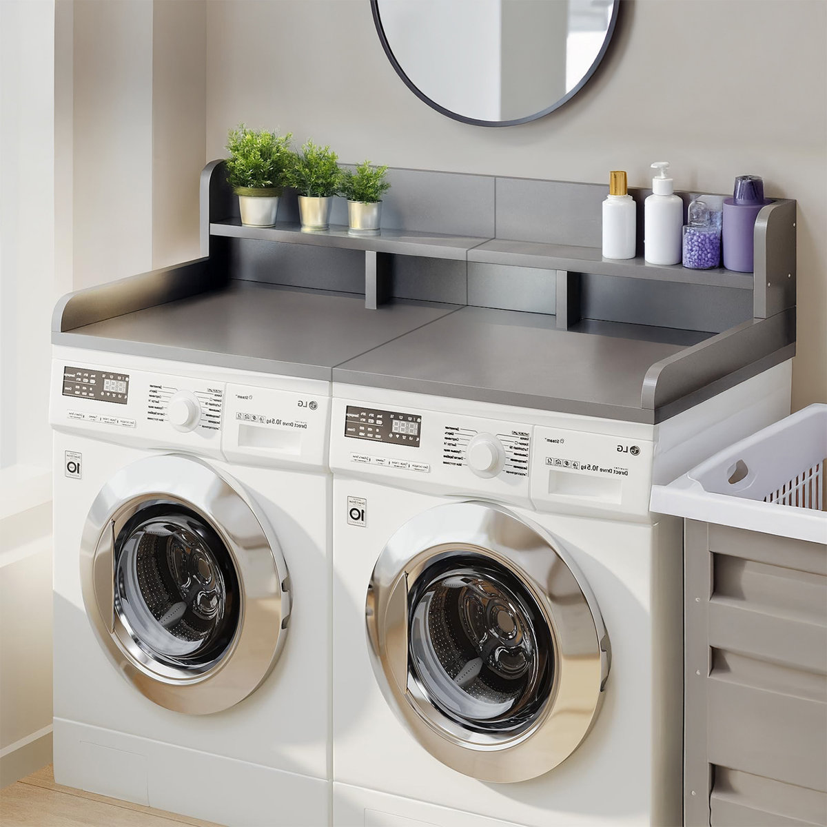 iYofe 2-Tier Washer Dryer Countertop, 54" W X 27.5" D Laundry ...