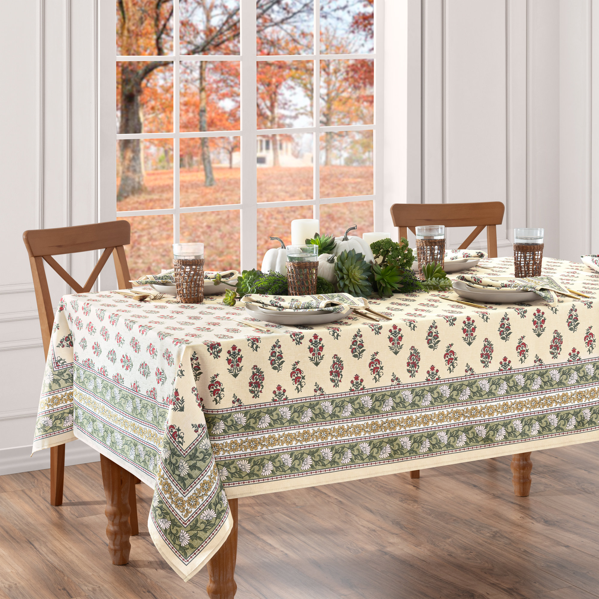 Wildon Home® Nomad Harvest Block Print Rectangle Tablecloth | Wayfair
