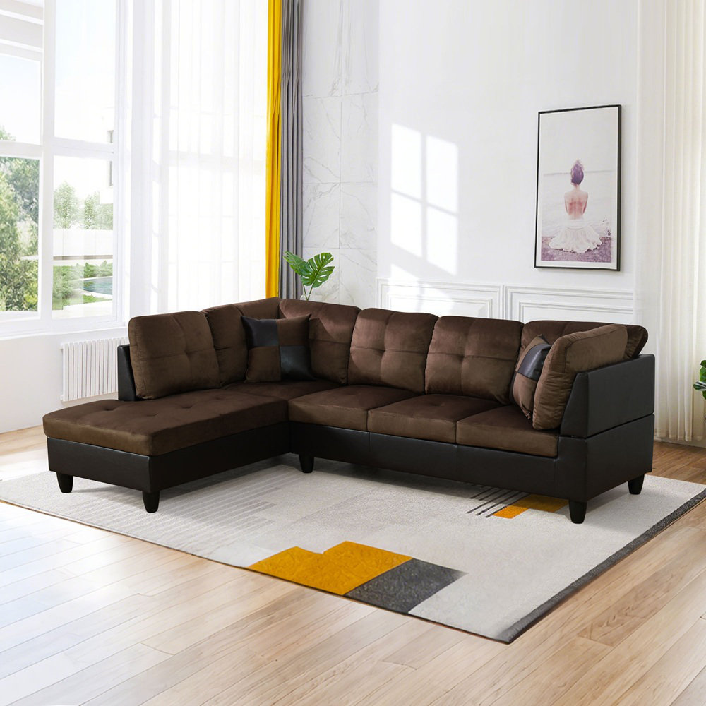 Ebern Designs Corisande 2-Piece L Shaped Sectional Sofa & Chaise ...
