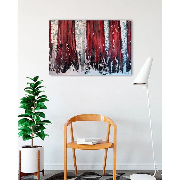 Winston Porter 'Sequoia Tree' Watercolor Painting Print on Canvas | Wayfair