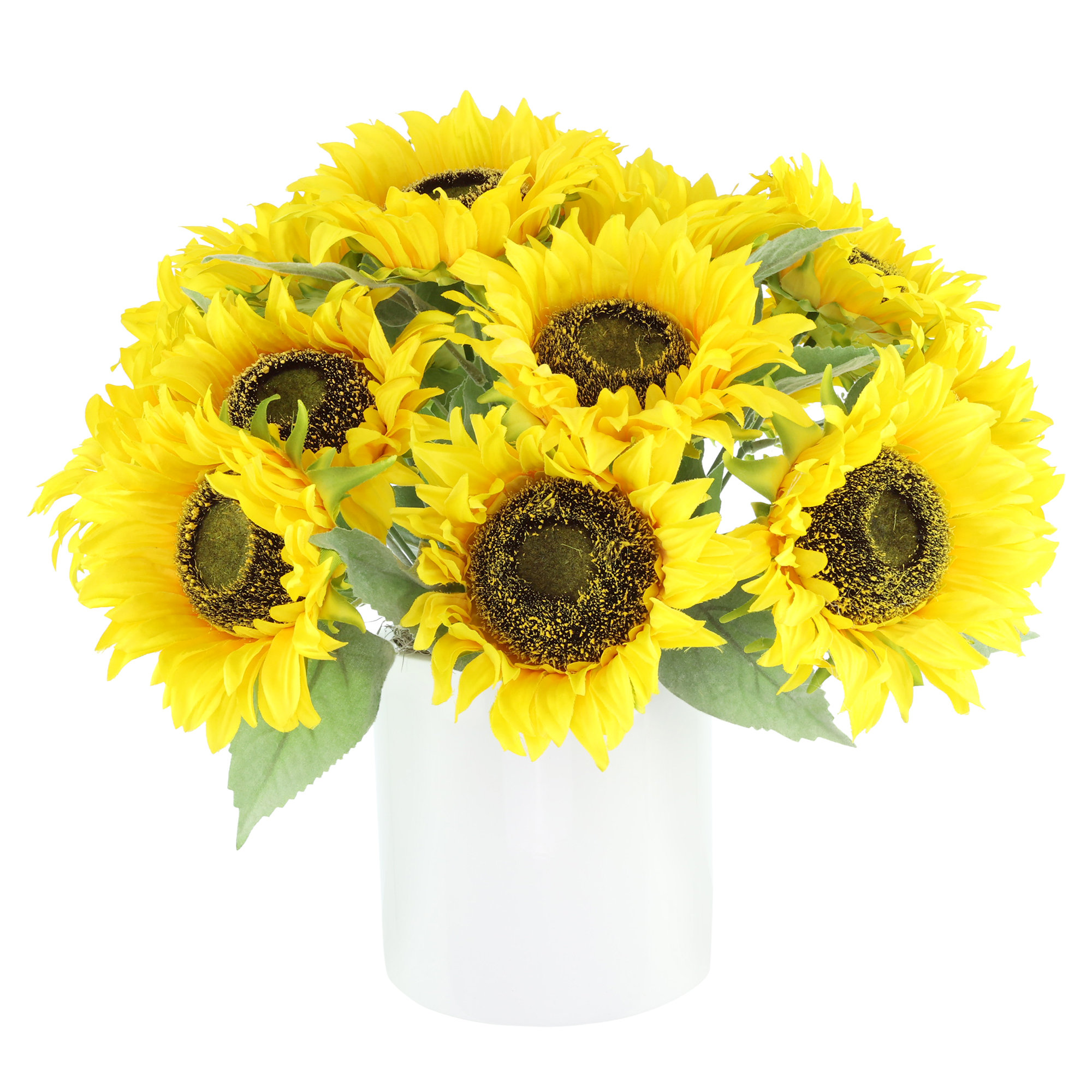 Latitude Run® Sunflower Arranged in a Fiberstone Pot | Wayfair
