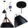 Ebern Designs Raygan 10.75"W Black Metal+Coffee Leather Dimmable ...