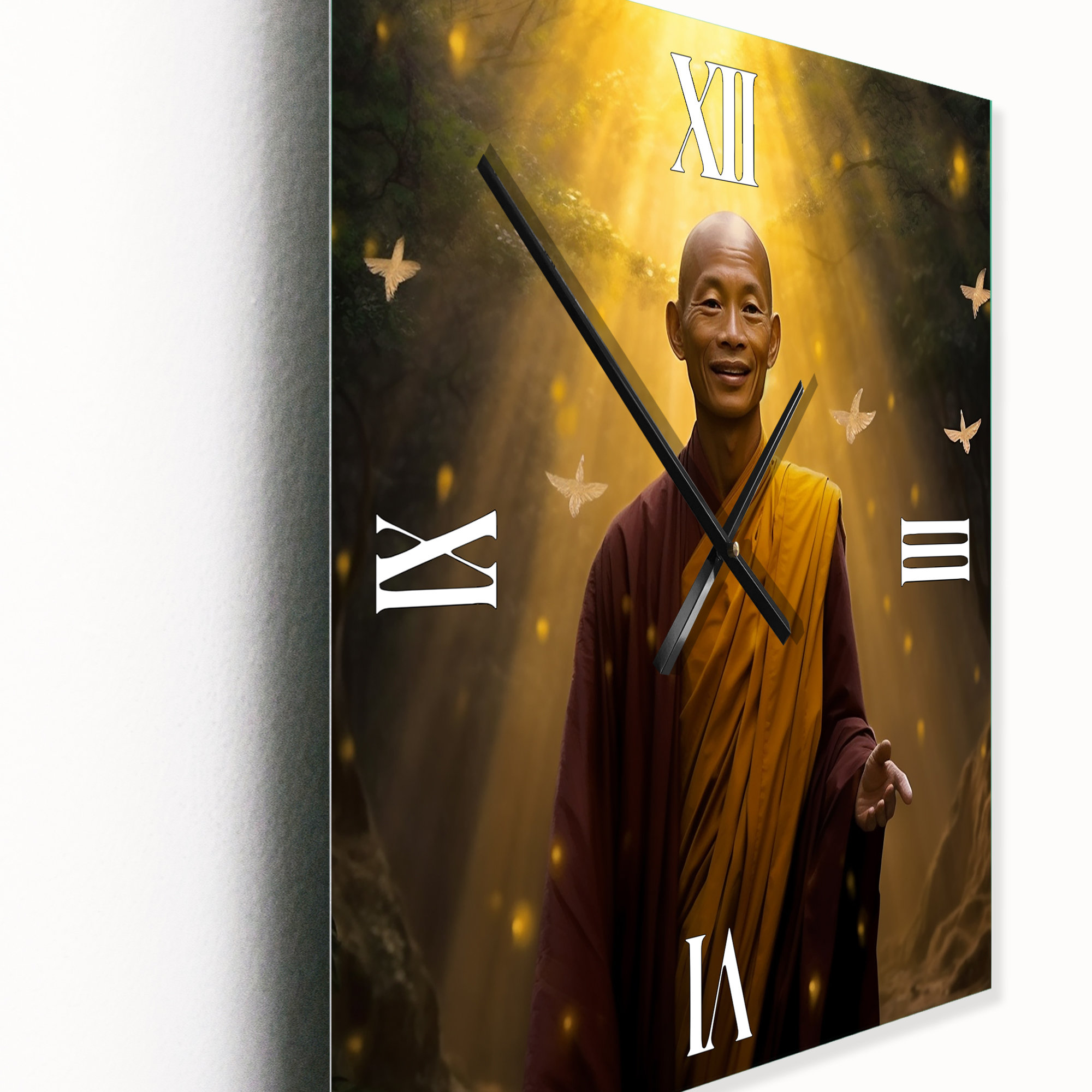 Ivy Bronx Buddhist Monk Enlightment - Meditation Modern Wall Clock ...