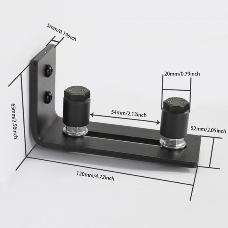 Vancleef Black Rustic Two Wheel Adjustable Wall Mount Floor Guide ...