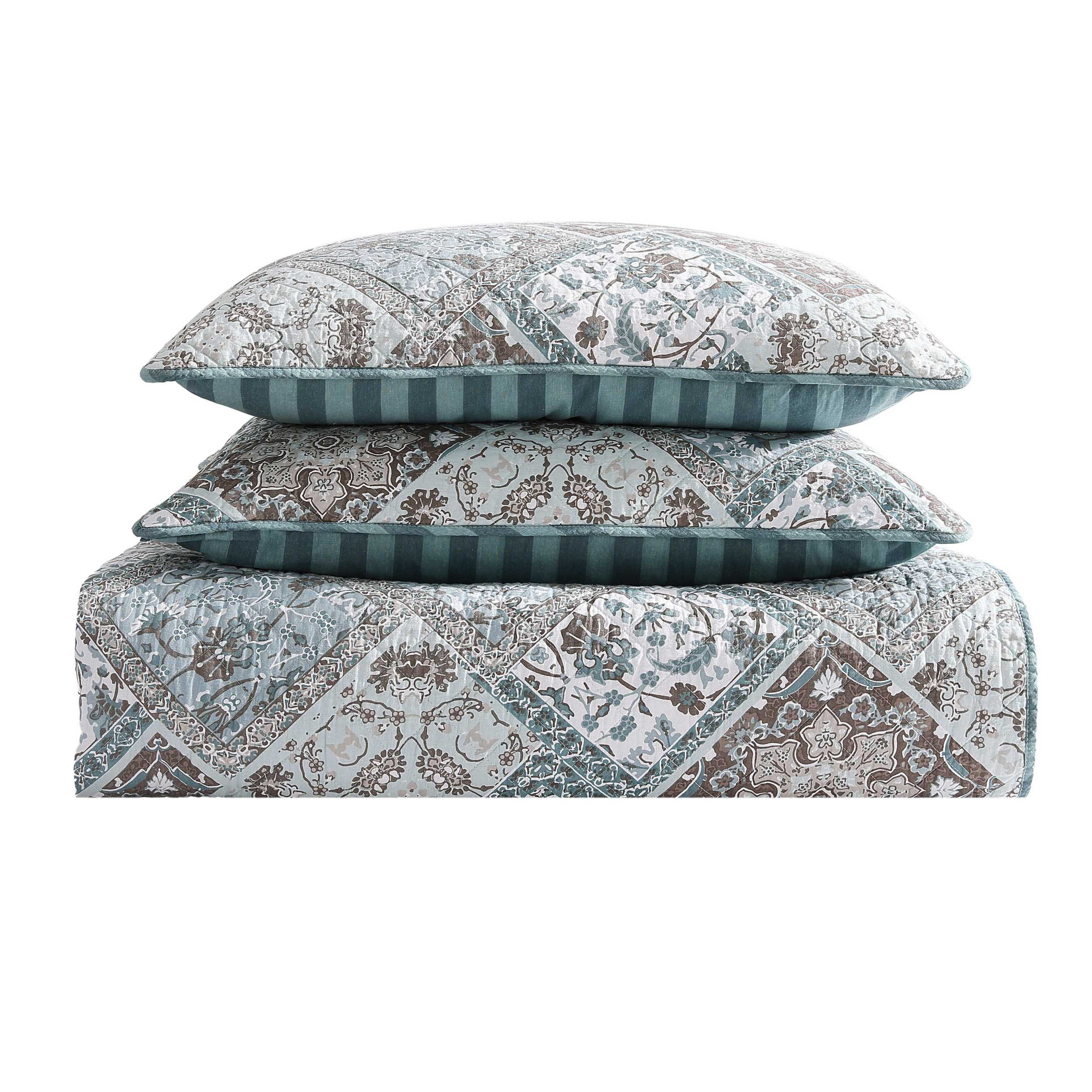 Stone Cottage Bedding Stone Cottage Arell Cotton Reversible Blue Quilt ...