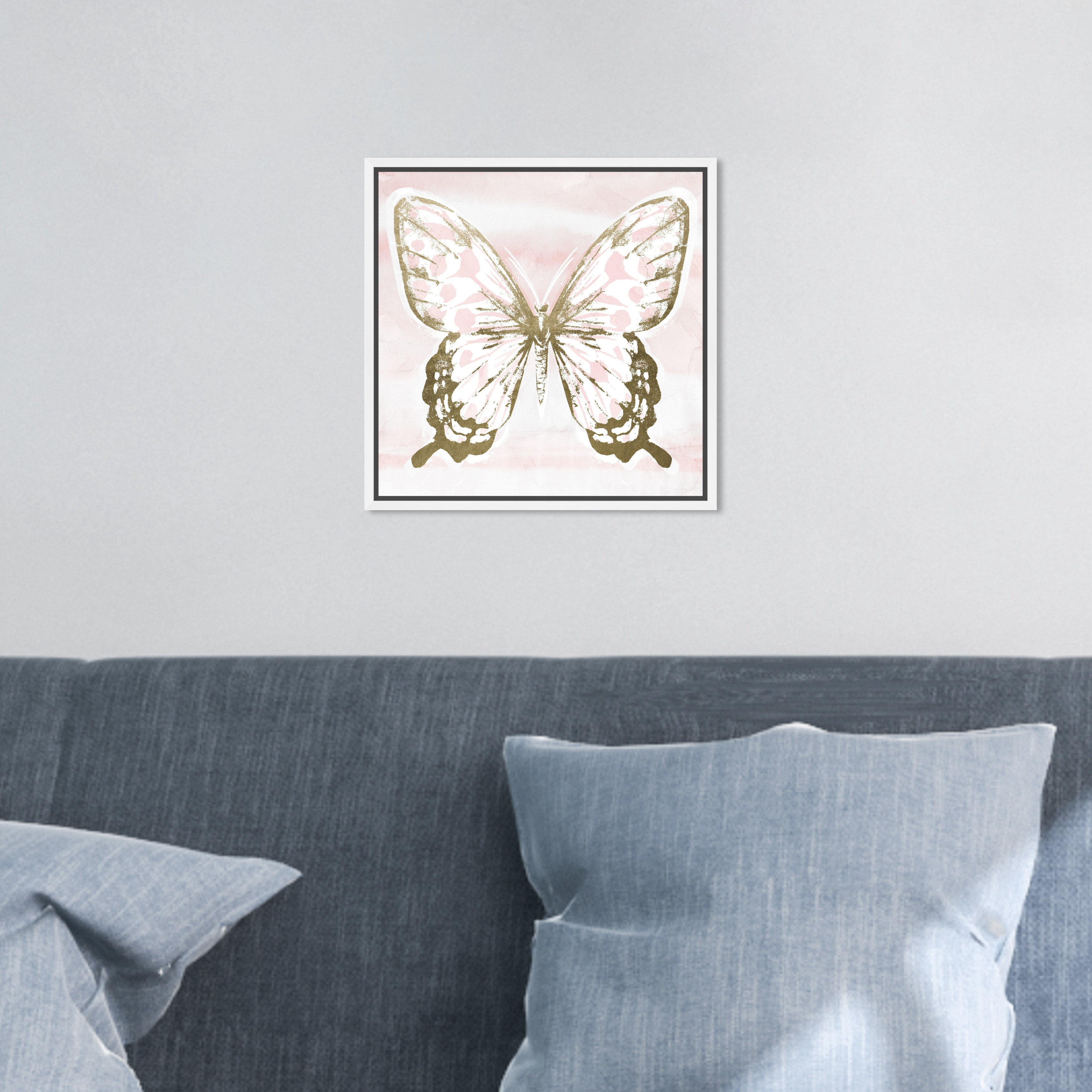 Oliver Gal Prints Blush Cheetah Butterfly - Painting on Canvas ...
