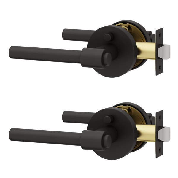 Okun Zen Privacy Door Lever with Push Button and Round Rosette | Wayfair