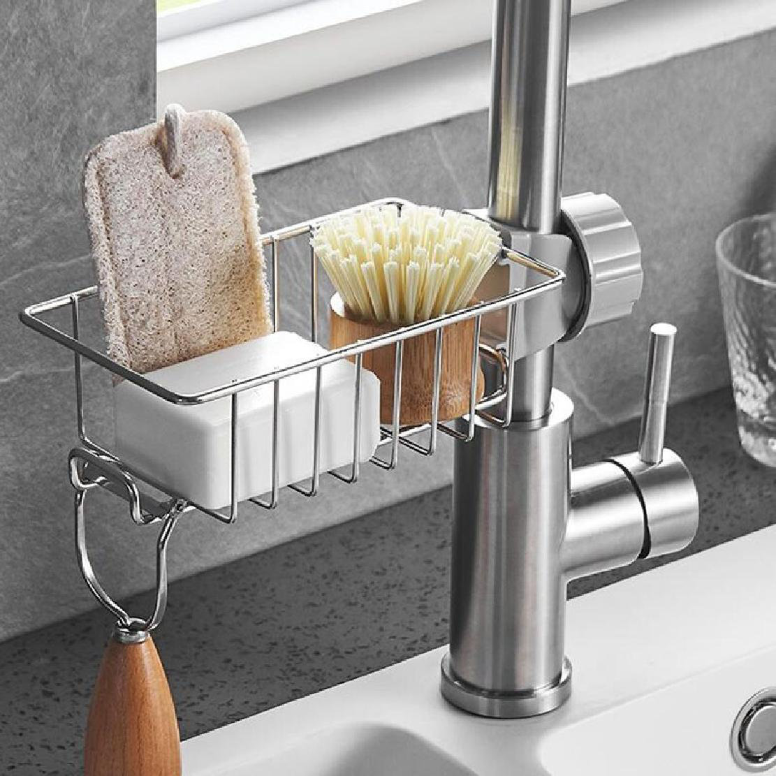 Captive Gala Kitchen Stainless Steel Faucet Rack Kitchen Perforation ...