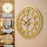 Ophelia & Co. Large 32 Inch Gold Metal Wall Clock, Oversized Farmhouse ...