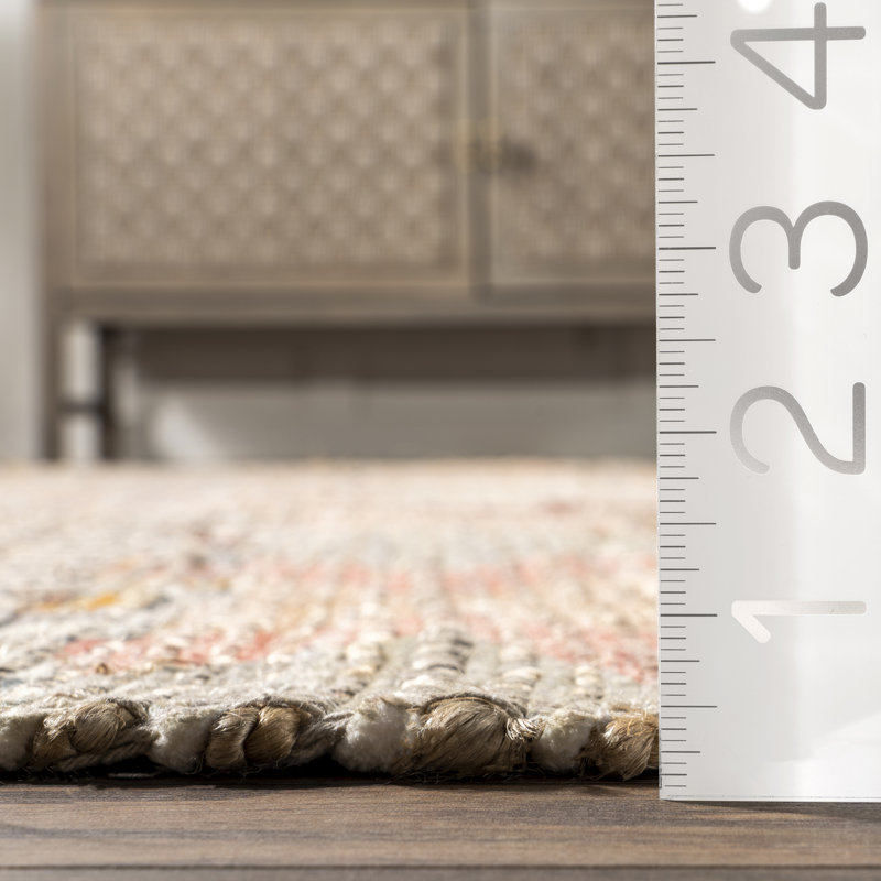 Bungalow Rose Rizer Southwestern Tasseled Handmade Flatweave Rust/Cream ...