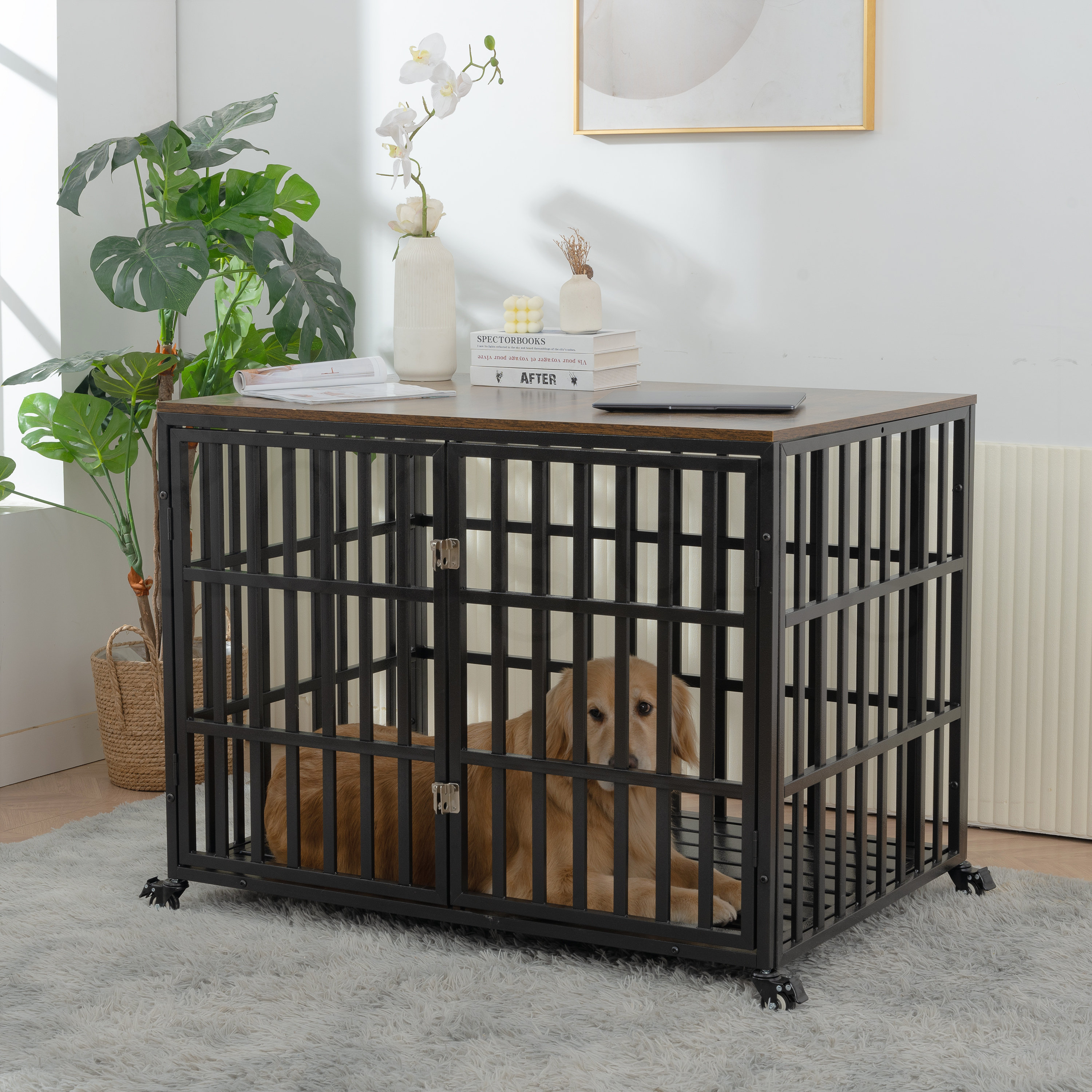 Archie & Oscar™ 42" Heavy Duty Dog Crate for Dogs, Furniture Style cage ...