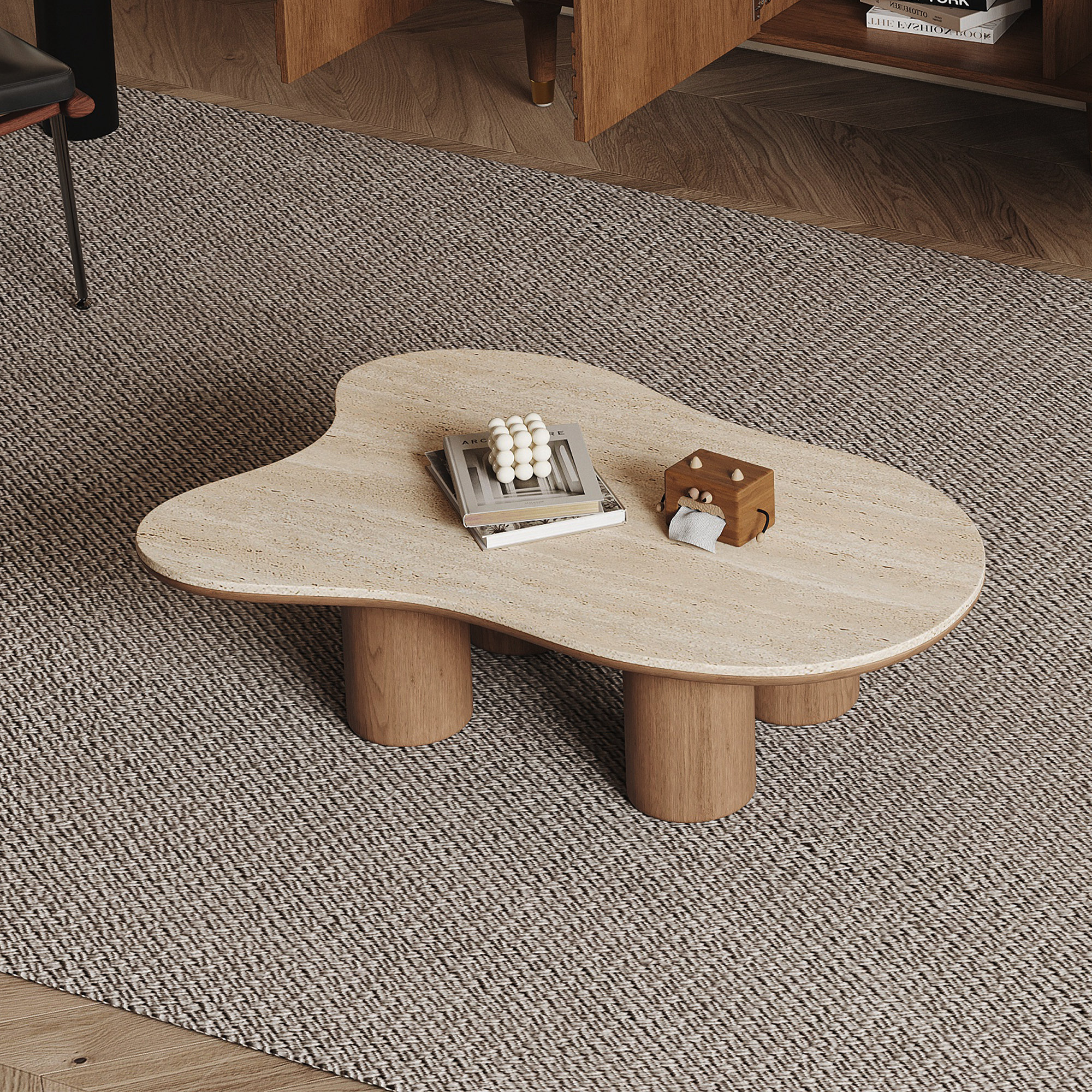 Latitude Run® 48'' Cloud Coffee Table, Wooden Coffee Table with 4 Legs | Wayfair
