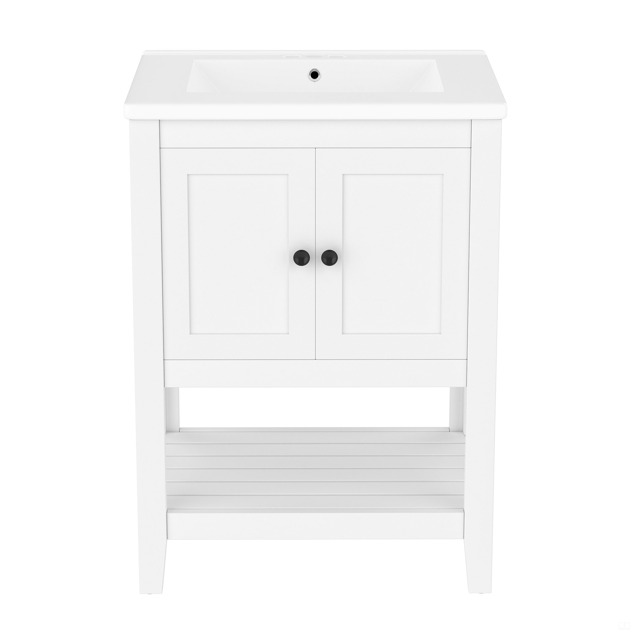 Winston Porter 24" Bathroom Vanity Sink With Solid Wood Frame Open ...
