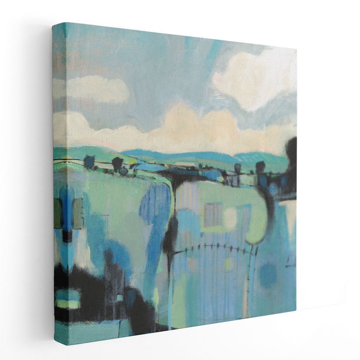 Brayden Studio® Abstract Shades of Blue II - Canvas Print Wall Art ...