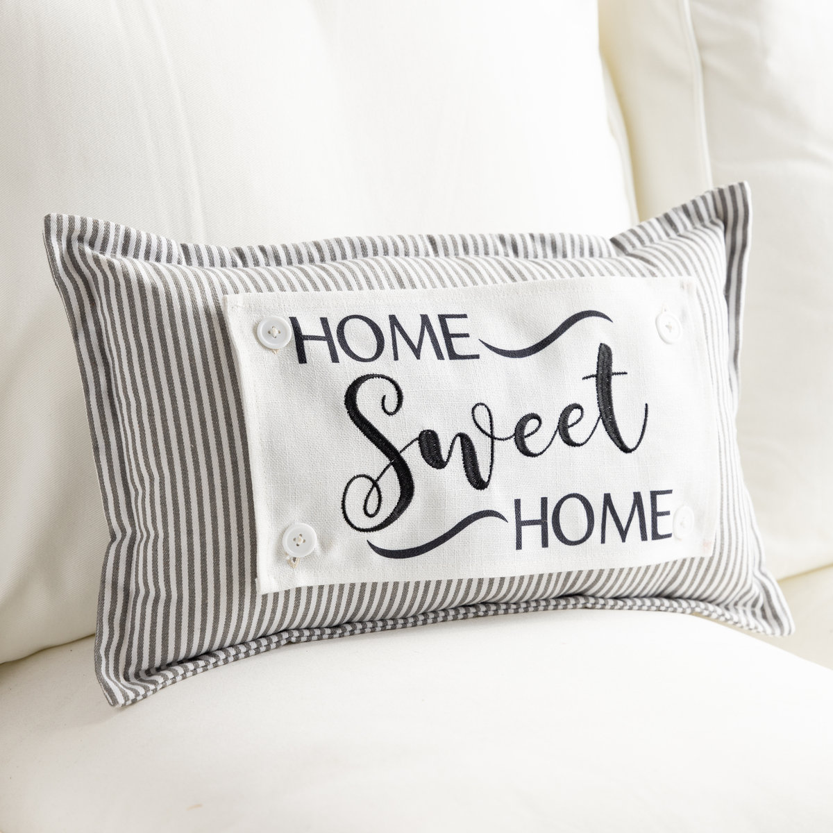 Evergreen Enterprises, Inc. Pin-Stripe Lumbar Pillow with 5 ...