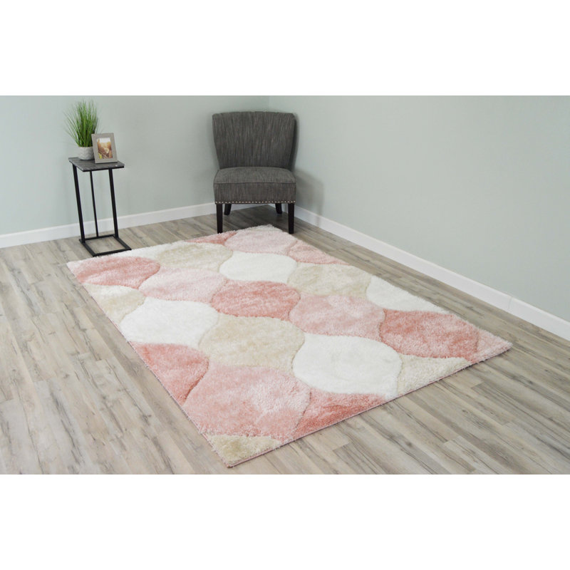 Orren Ellis Hanstrom Beige/Pink Rug & Reviews | Wayfair