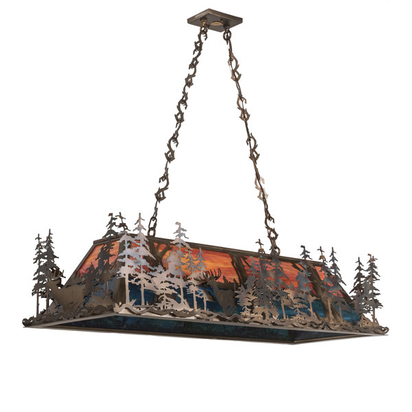 Meyda Lighting Rustic Lodge 9 - Light Antique Copper Pool Table Lights ...