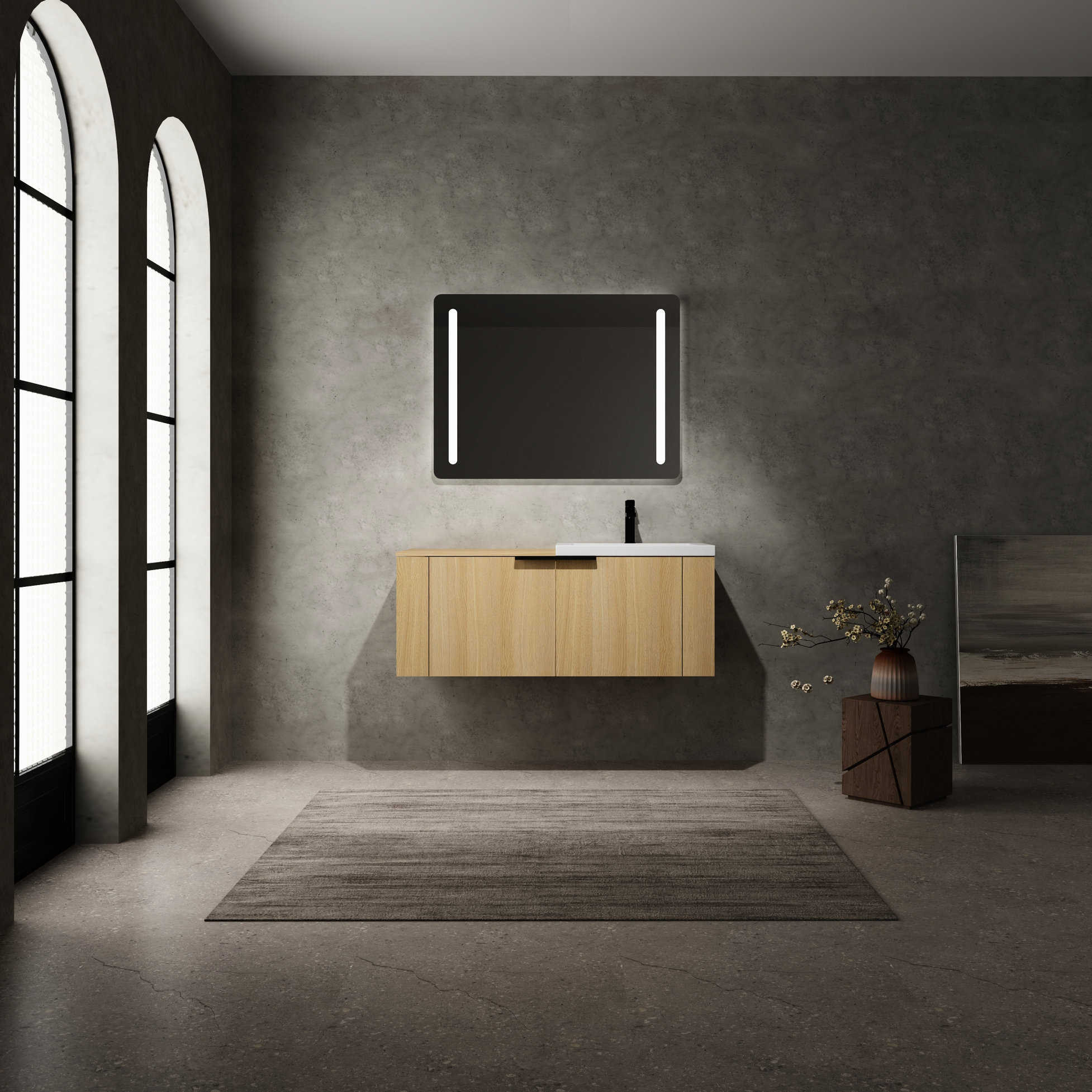 Ebern Designs 48" Bathroom Vanity Sink For Vast Bathrooms, Modern ...