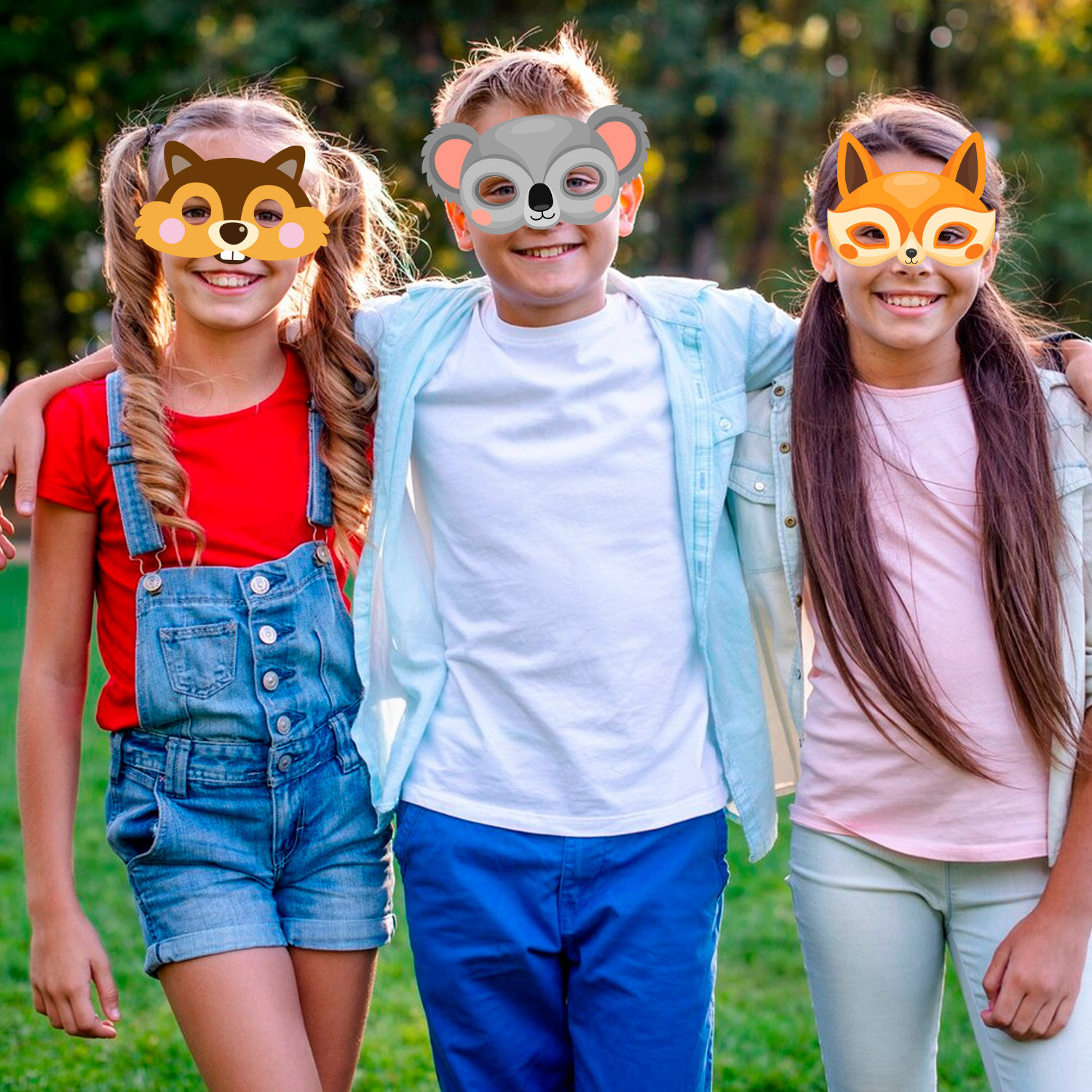 The Holiday Aisle® Felt Jungle Animal Masks for Kids, 16 Pcs Animal ...