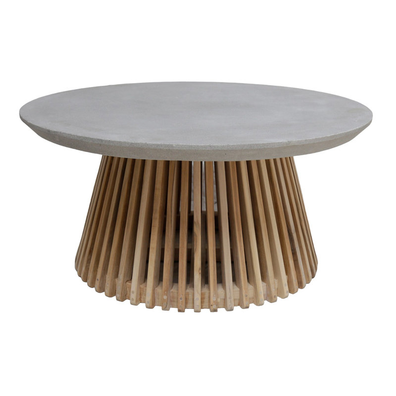 Spencer Abbadie woodcrafts Round Coffee Table With Lava Stone / Grc Top ...