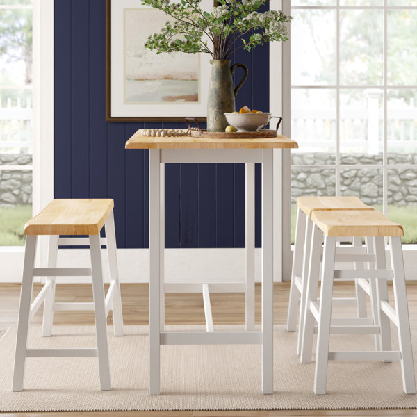 Highland Dunes Macon 4 Piece Solid Wood Dining Set & Reviews | Wayfair